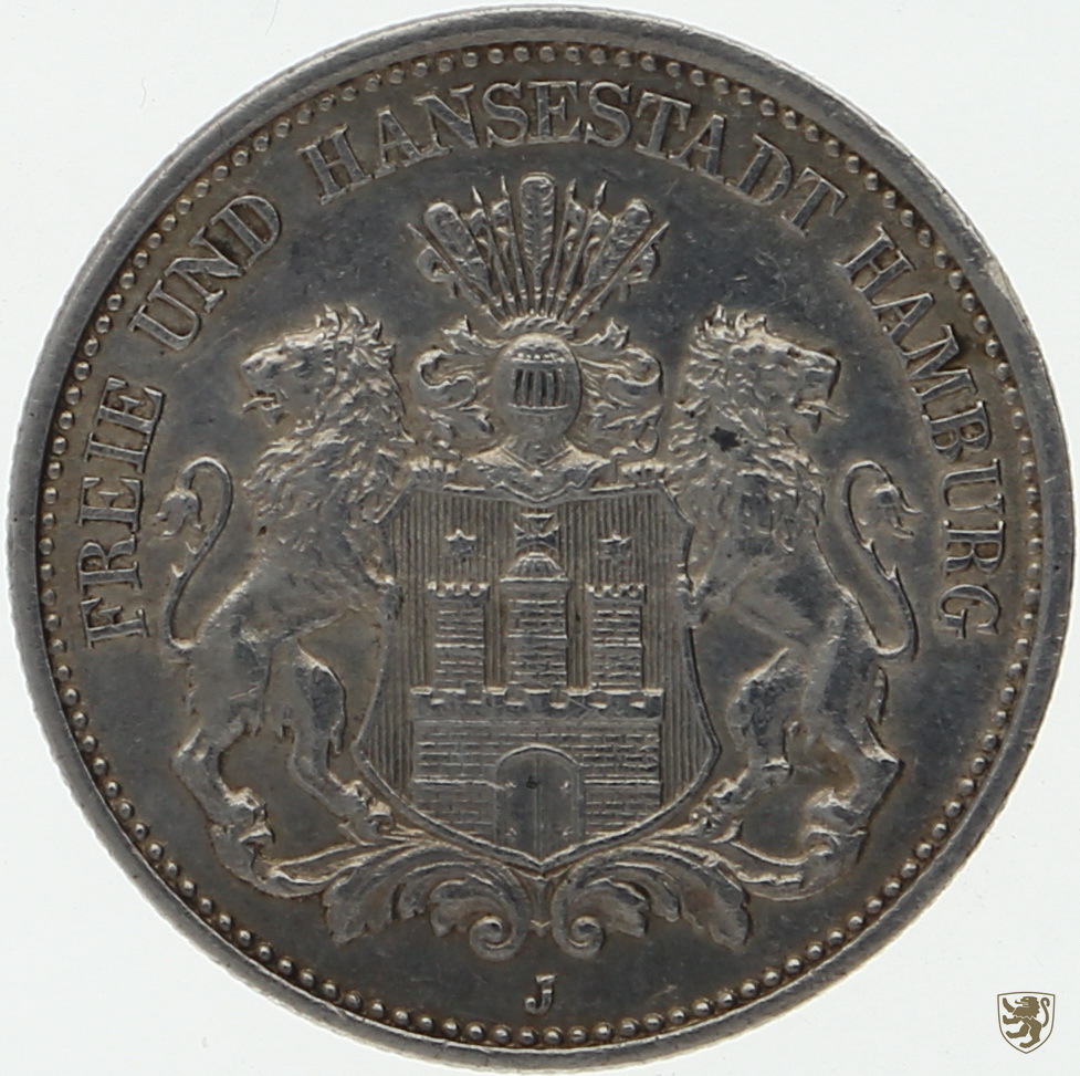 Hansestadt Hamburg 2 Mark 1914 J Stadtwappen VF / EF | MA-Shops